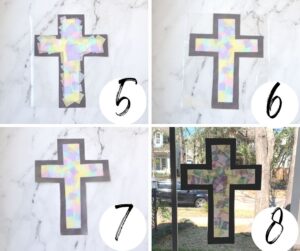 Tissue Paper Cross Craft | Two Pink Peonies