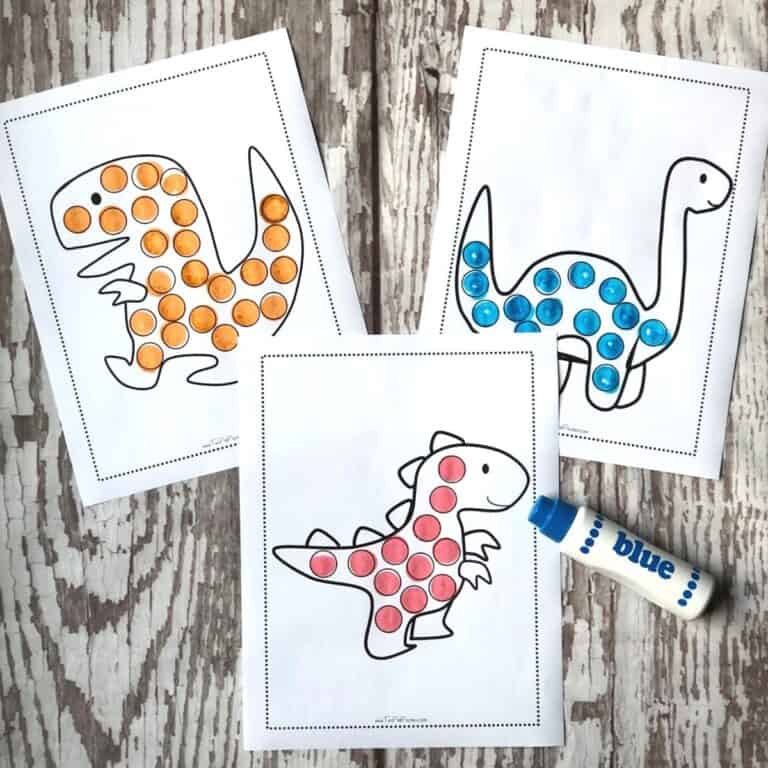 Dinosaur Dot Marker Pages {free instant download} | Two Pink Peonies