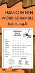 Halloween Word Scramble with Answer Key {FREE Instant Download!}