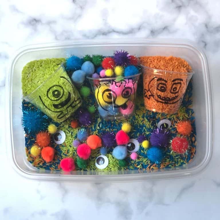 Monster Sensory Bin {super easy to make & tons of fun!}
