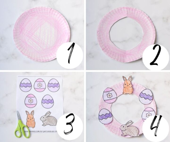 Easter Paper Plate Wreath | Two Pink Peonies