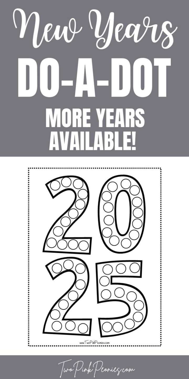 New Year's Dot Marker Page {instant download}