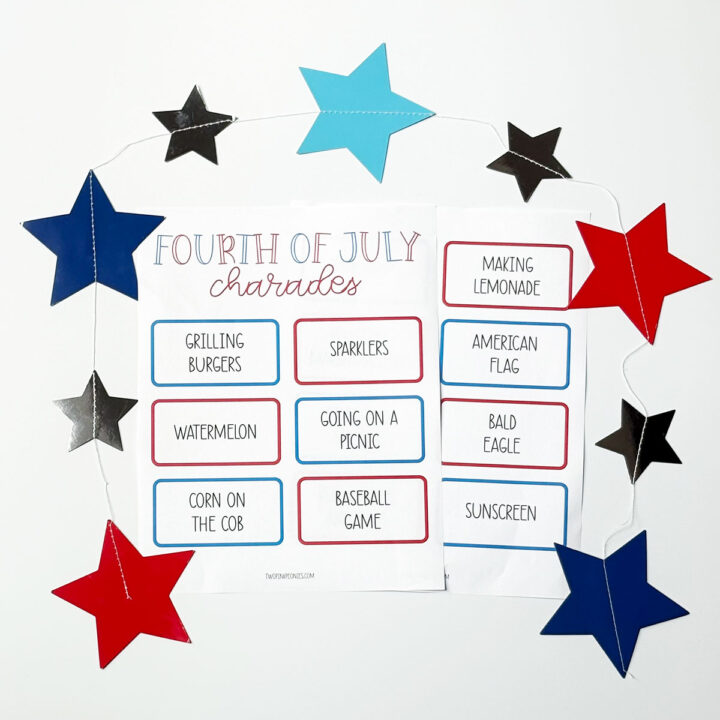 Fourth of July Charades {Free Printable} | Two Pink Peonies