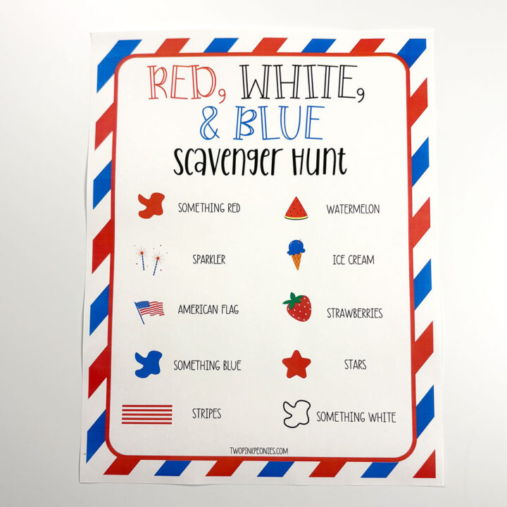 Red, White, and Blue Scavenger Hunt | Two Pink Peonies