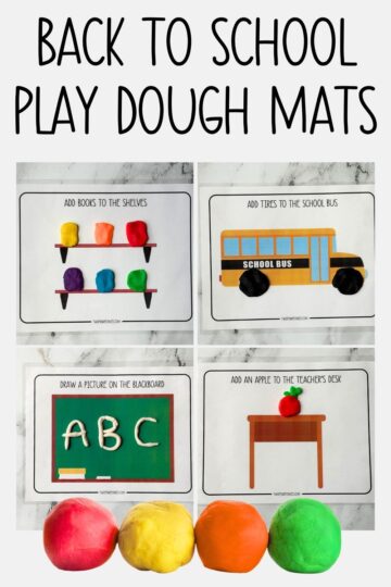Back to School Play Dough Mats | Two Pink Peonies