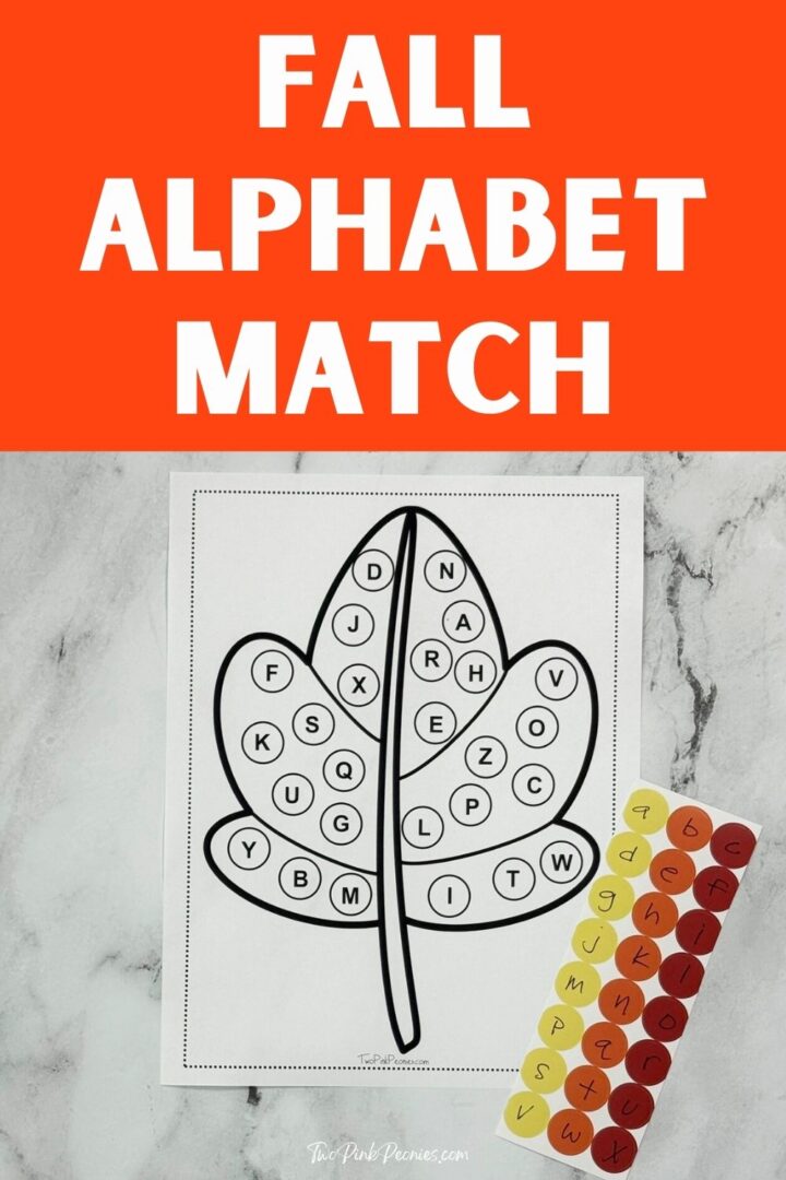 Fall Alphabet Match Printable | Two Pink Peonies