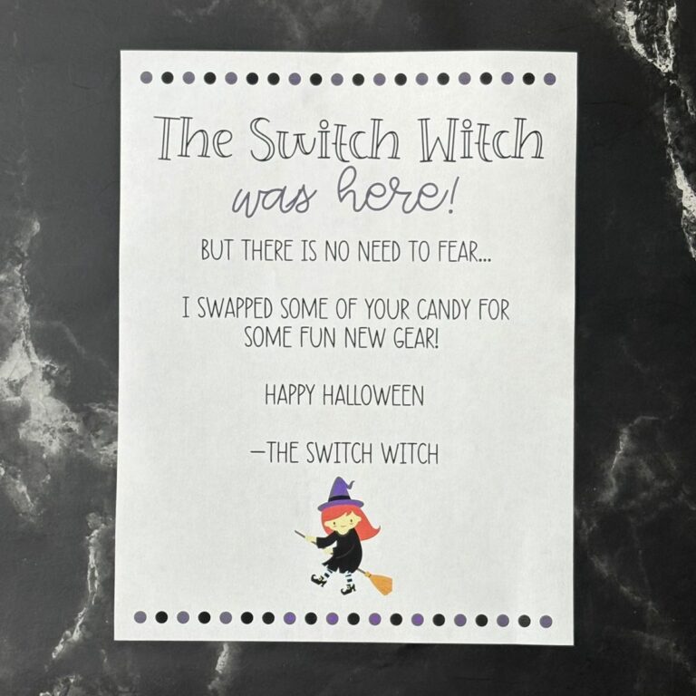 Switch Witch Printable Letter | Two Pink Peonies