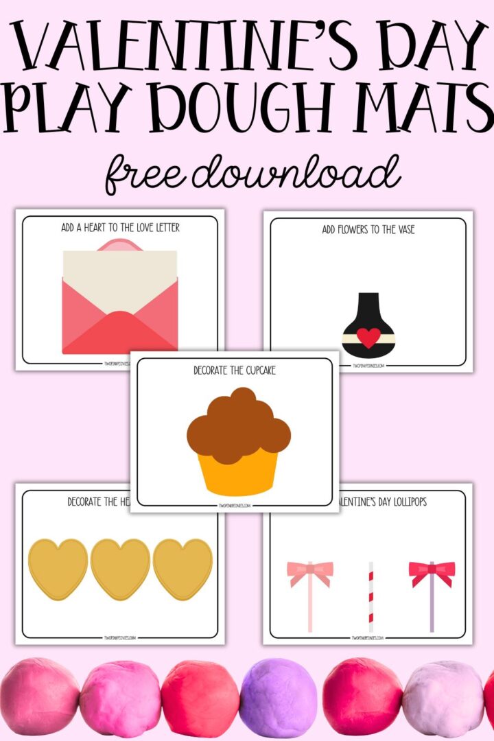 Valentine's Day Play Dough Mats | Two Pink Peonies